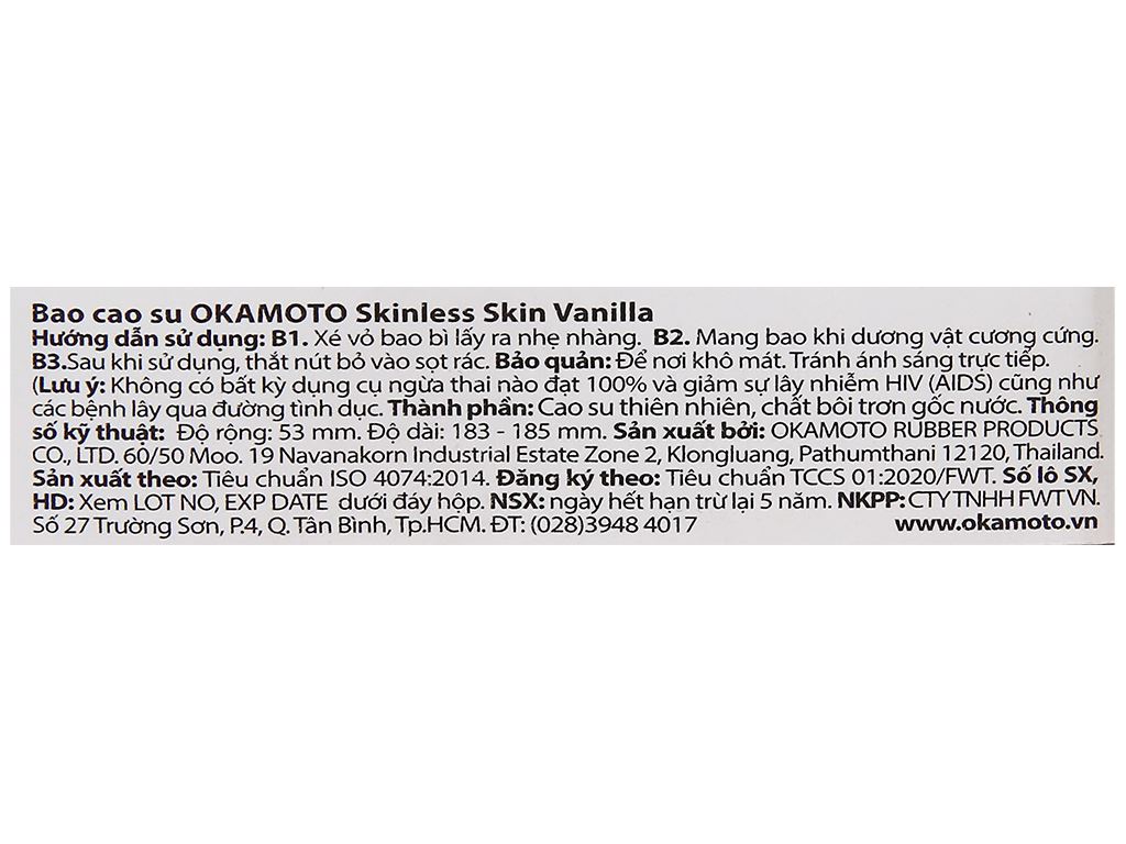 Hộp 10 bao cao su Okamoto Skinless Skin tại Bách hóa XANH