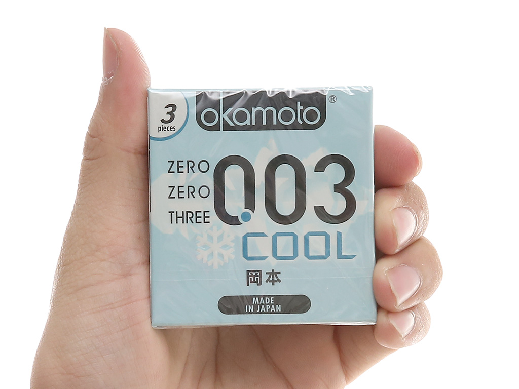 Hộp 3 cái bao cao su Okamoto 0.03 Cool tại Bách Hóa XANH