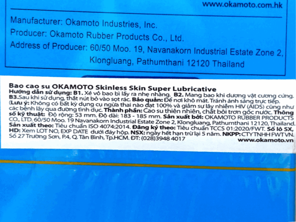 Hộp 10 bao cao su Okamoto 53mm giá tốt tại Bách hoá XANH