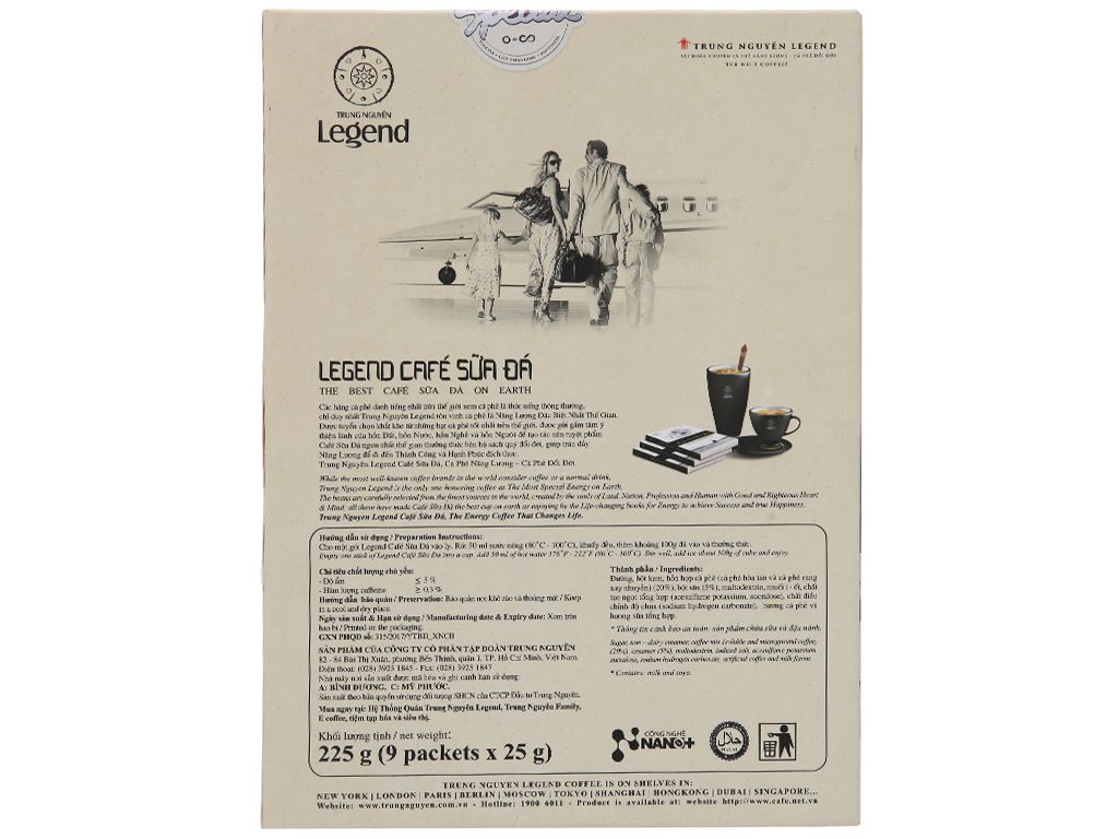 Cafe sữa Trung Nguyên Legend 225g giá tốt tại Bách hoá XANH