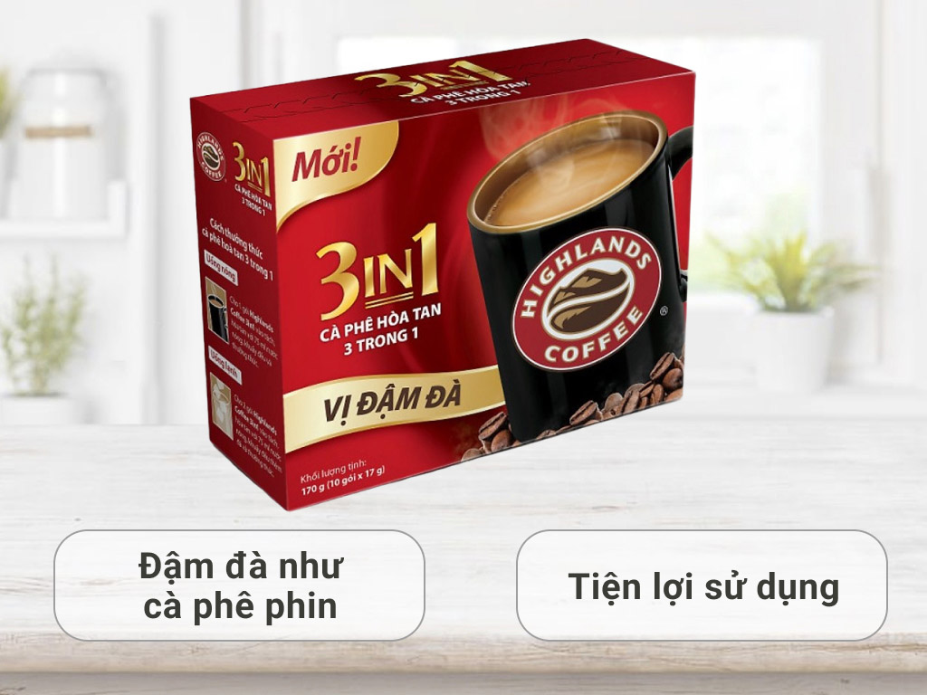 Cà phê sữa Highlands 3 in 1 170g giá tốt tại Bách hoá XANH