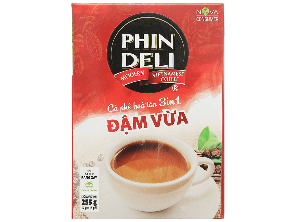 Cà phê hoà tan Phindeli 3in1 đậm vừa 255g tại Bách Hoá XANH