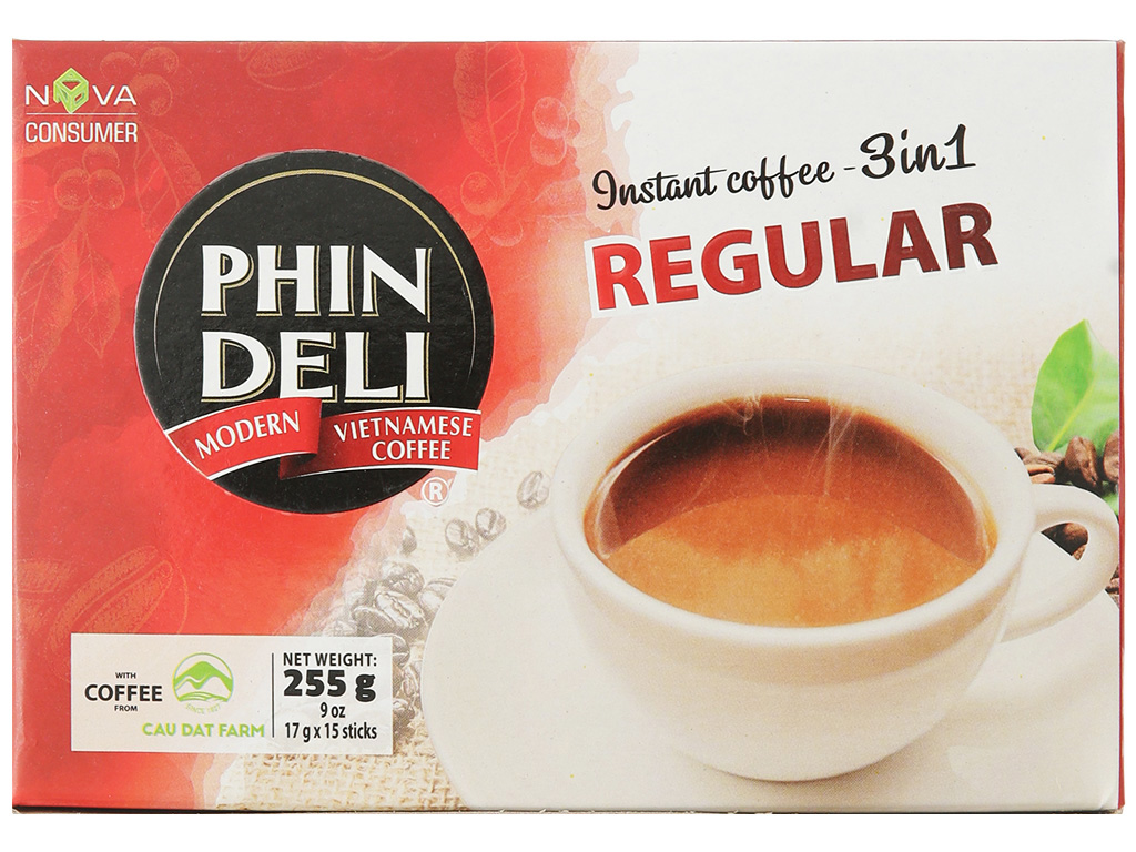 Cà phê hoà tan Phindeli 3in1 đậm vừa 255g tại Bách Hoá XANH