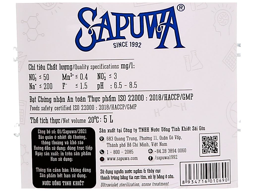Nước tinh khiết Sapuwa có vòi 5L giá tốt tại Bách Hoá XANH