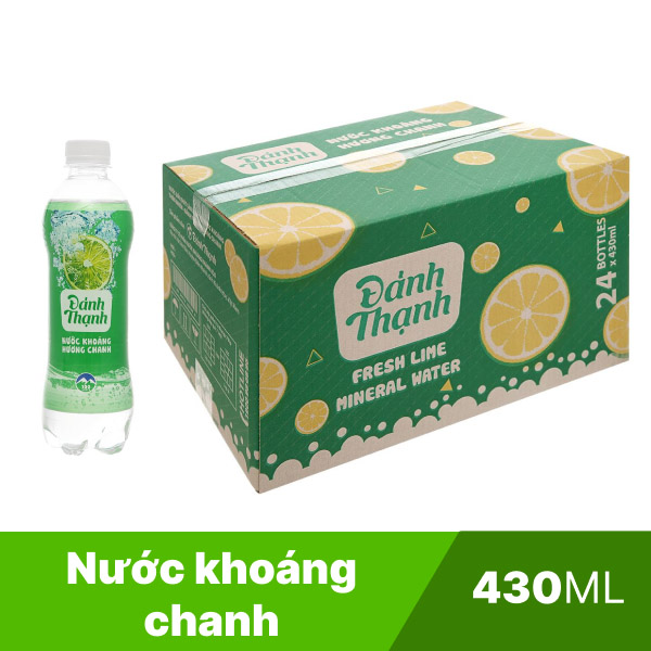 24 chai nước khoáng vị chanh 430ml giá tốt tại Bách hoá XANH