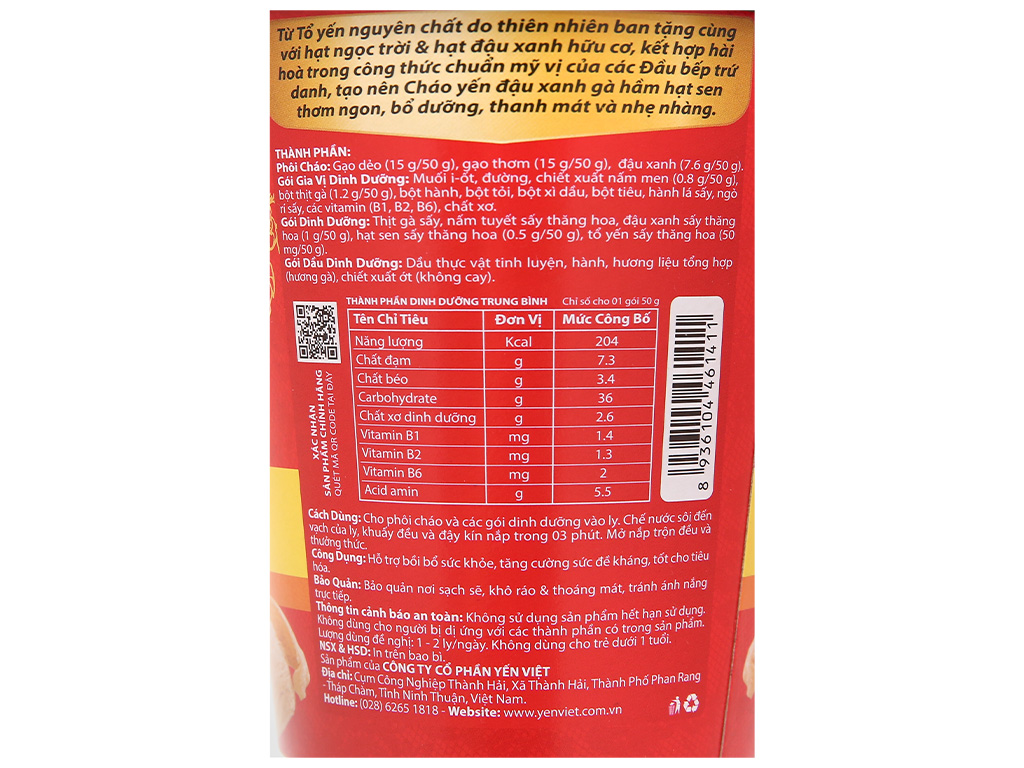 24 ly cháo yến gà hạt sen Yến Việt 50g tại Bách hóa XANH