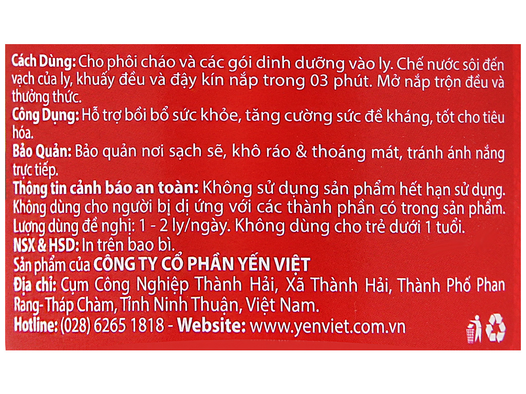 Cháo đậu xanh thịt bằm Yến Việt 50g tại Bách hóa XANH
