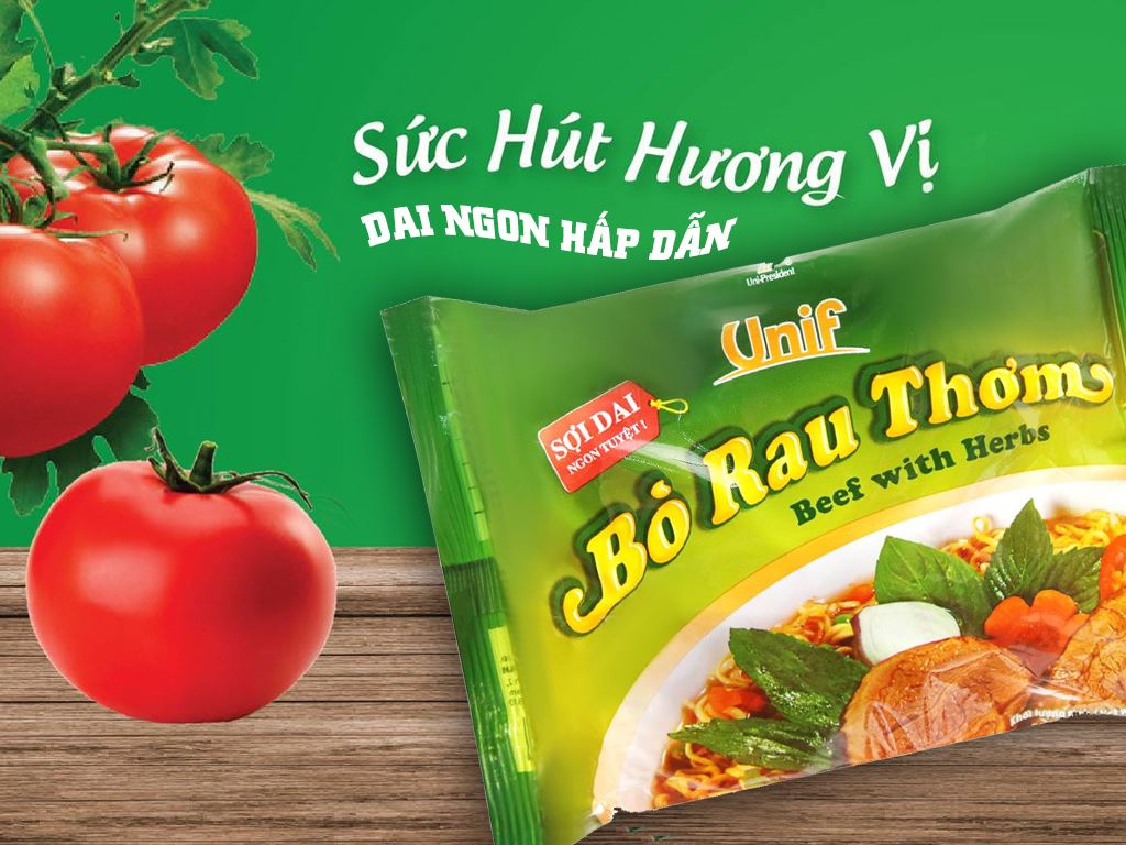Mì Unif hương bò rau thơm gói 72g giá tốt tại Bách hoá XANH