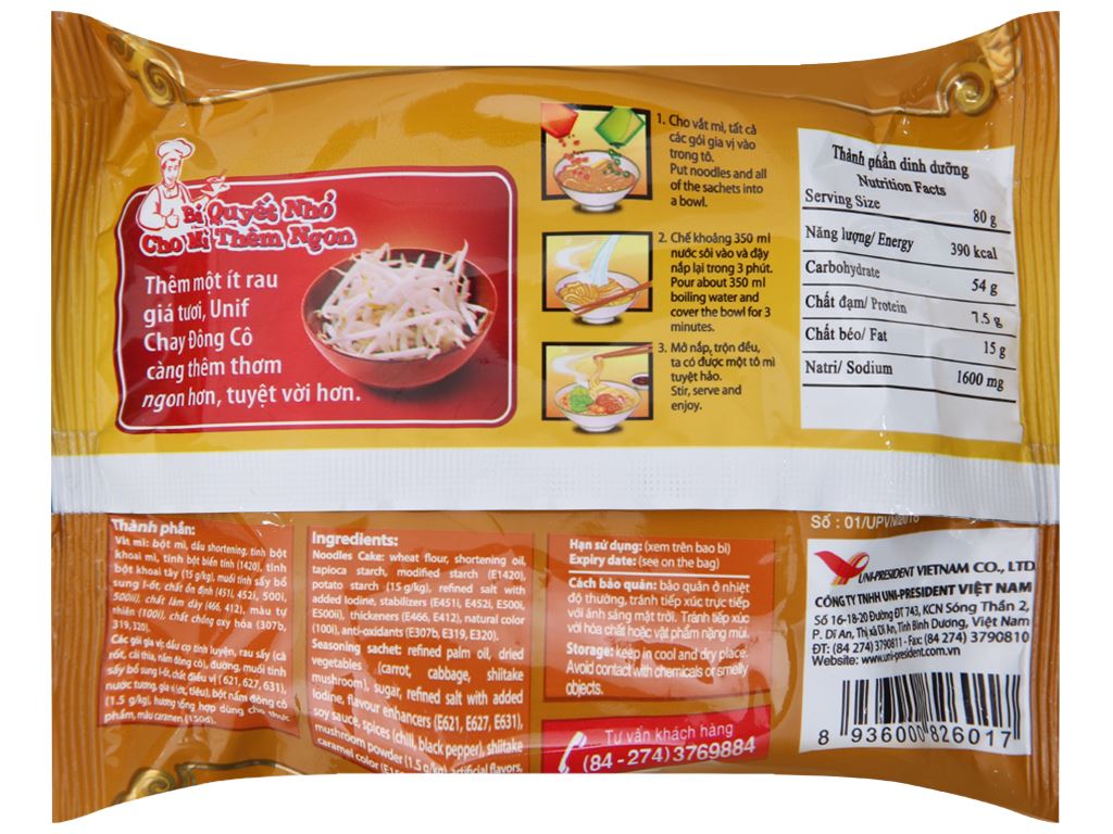 Thùng 30 gói mì Unif vị nấm 80g giá tốt tại Bách hoá XANH