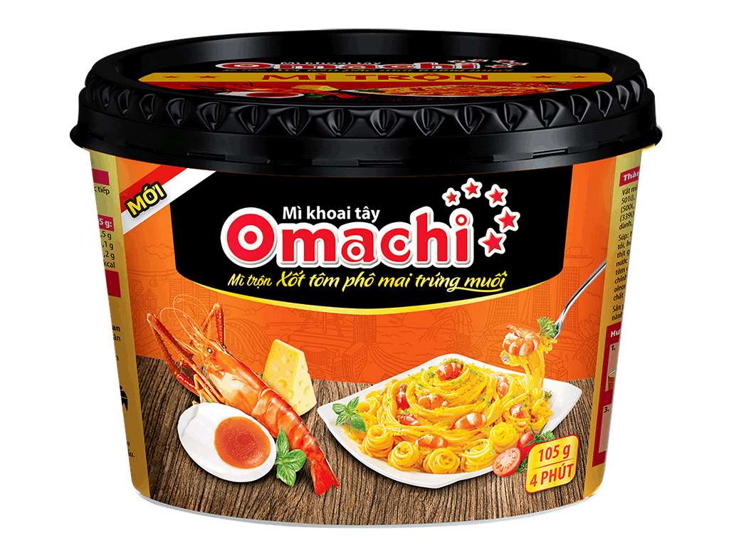 Mì Omachi tôm trứng muối hộp 105g giá tốt tại Bách hoá XANH