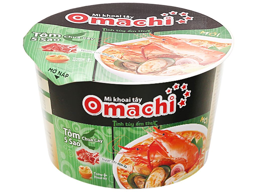 12 hộp mì Omachi 5 sao vị tôm 90g giá tốt tại Bách hoá XANH