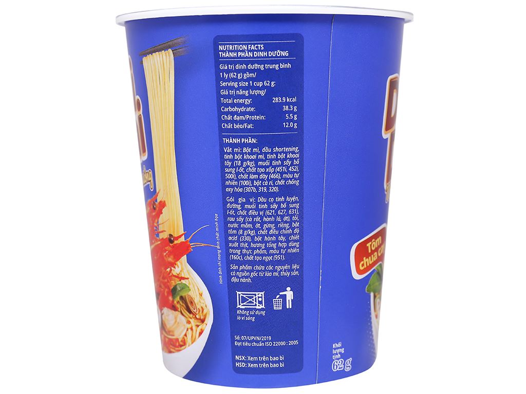 24ly mì Dzai Dzai tôm chua cay 62g giá tốt tại Bách hoá XANH