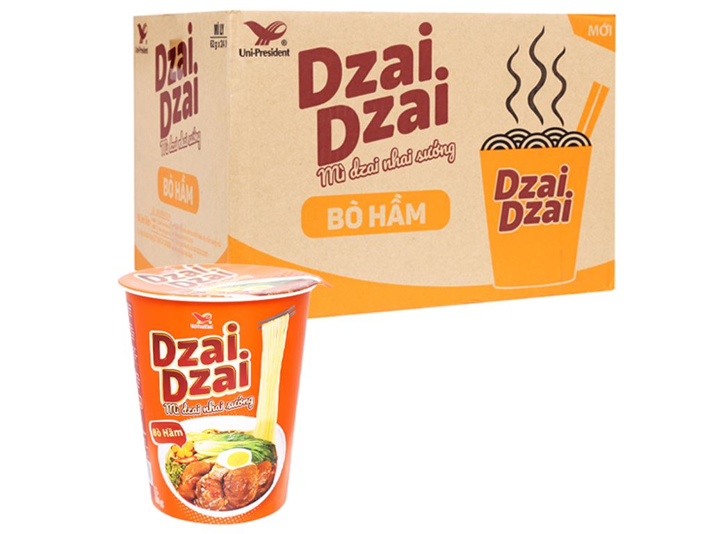 24 ly mì Dzai Dzai vị bò hầm 62g giá tốt tại Bách hoá XANH