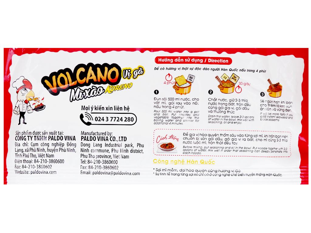 Mì xào Koreno vị gà gói 118g giá tốt tại Bách hoá XANH
