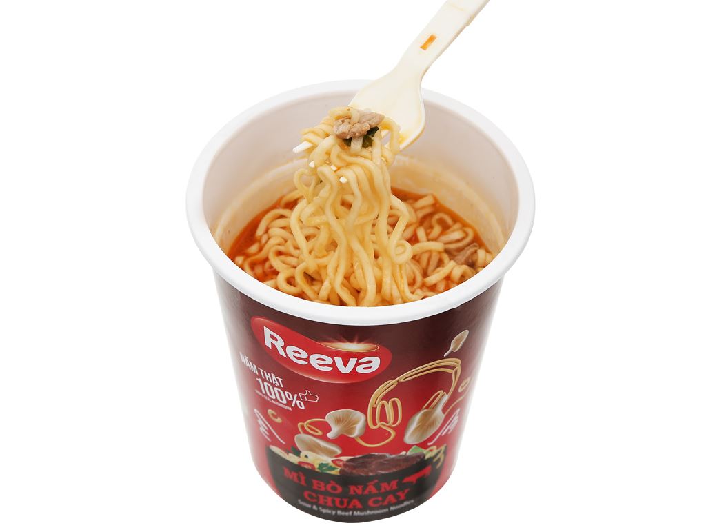 Mì Reeva bò nấm chua cay ly 65g giá tốt tại Bách hoá XANH