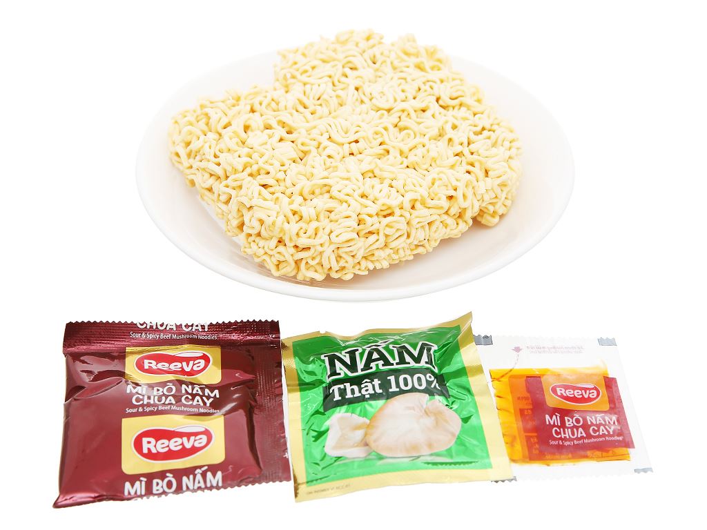 Mì Reeva bò nấm chua cay gói 85g giá tốt tại Bách hoá XANH