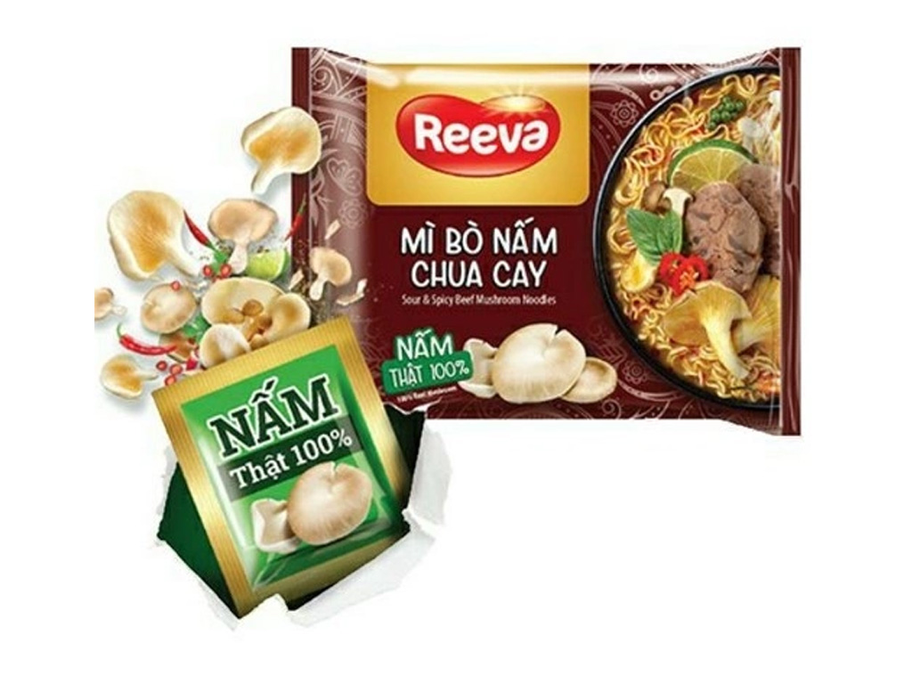 Mì Reeva bò nấm chua cay gói 85g giá tốt tại Bách hoá XANH