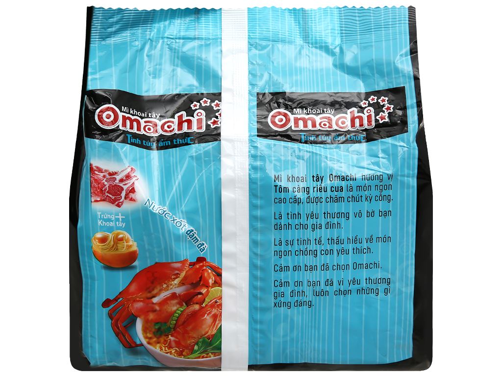 Lốc 5 mì Omachi tôm riêu cua 85g giá tốt tại Bách hoá XANH