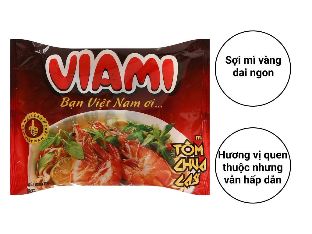 Mì Viami vị tôm chua cay gói 65g giá tốt tại Bách hoá XANH