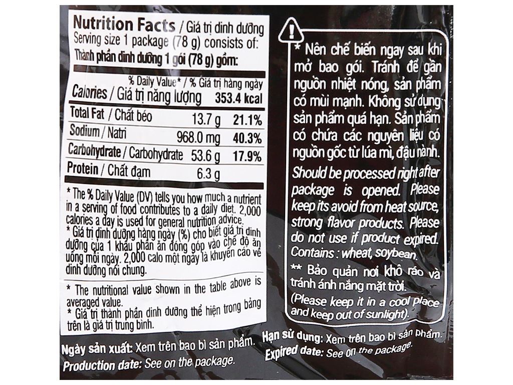 20 gói mì trộn tương đen Cay Koreno 78g tại Bách hóa XANH