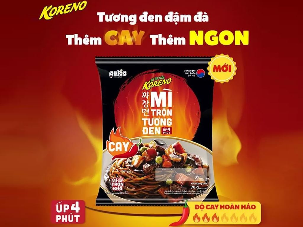 20 gói mì trộn tương đen Cay Koreno 78g tại Bách hóa XANH
