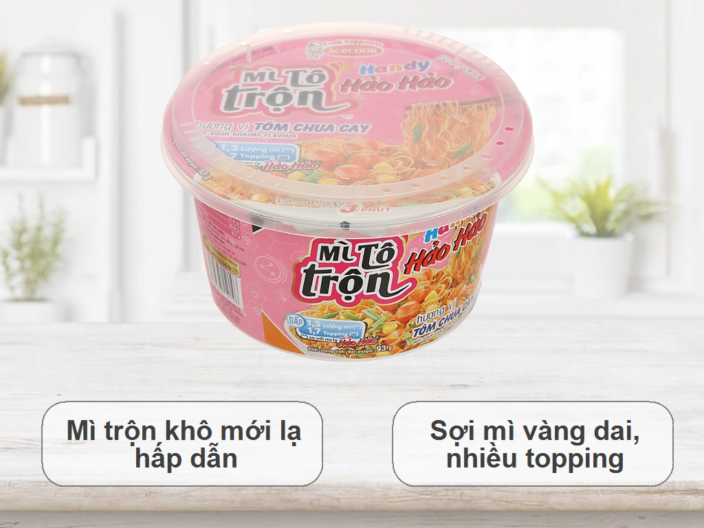 12 tô mì trộn Handy Hảo Hảo chua cay 93g tại Bách hóa XANH