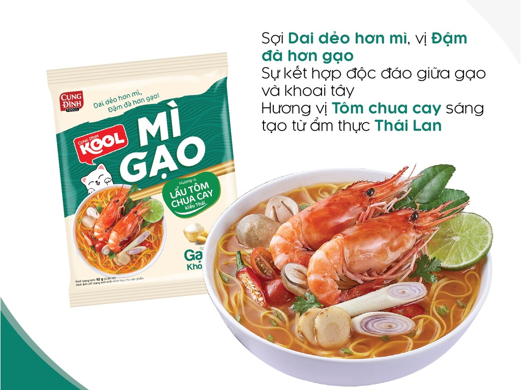 24 gói mì gạo Cung Đình Kool chua cay kiểu tại Bách hóa XANH