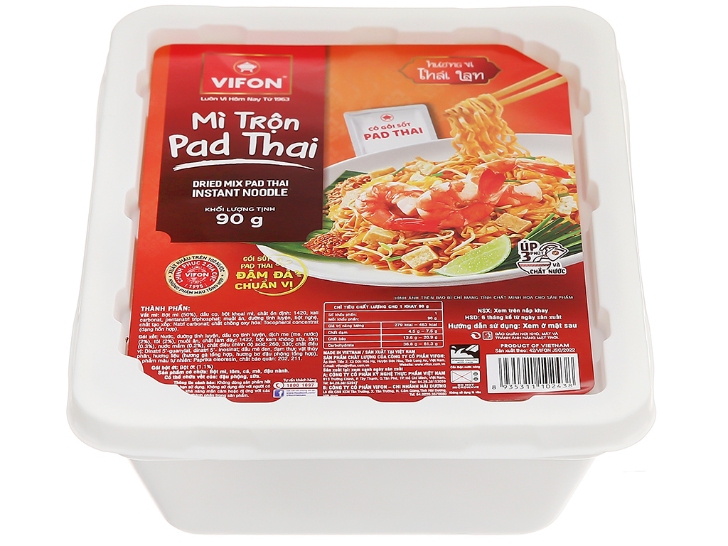 Thùng 18 khay mì trộn Pad Thái Vifon 90g tại Bách hóa XANH