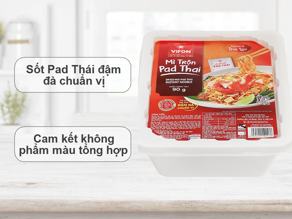 Thùng 18 khay mì trộn Pad Thái Vifon 90g tại Bách hóa XANH