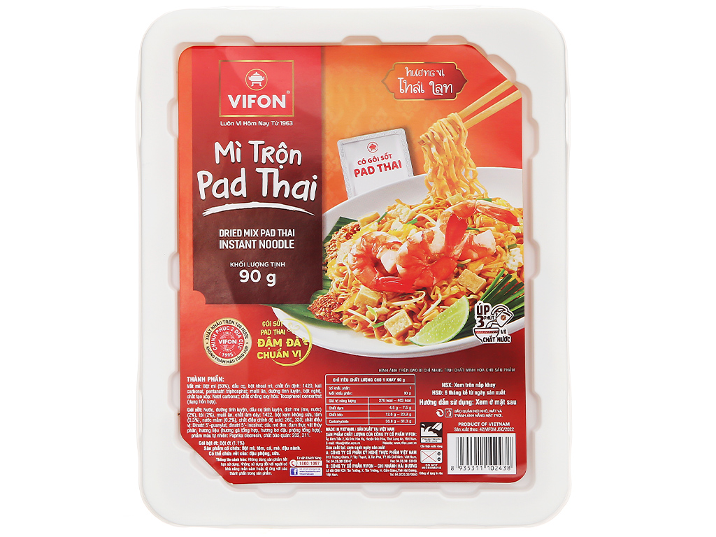 Thùng 18 khay mì trộn Pad Thái Vifon 90g tại Bách hóa XANH
