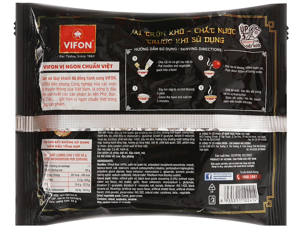 24 gói mì tương đen Bắc Kinh Vifon 90g tại Bách hóa XANH