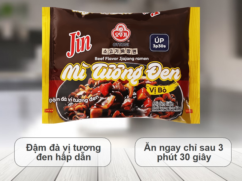 Thùng 30 gói mì tương đen Ottogi vị bò 65g tại Bách hóa XANH
