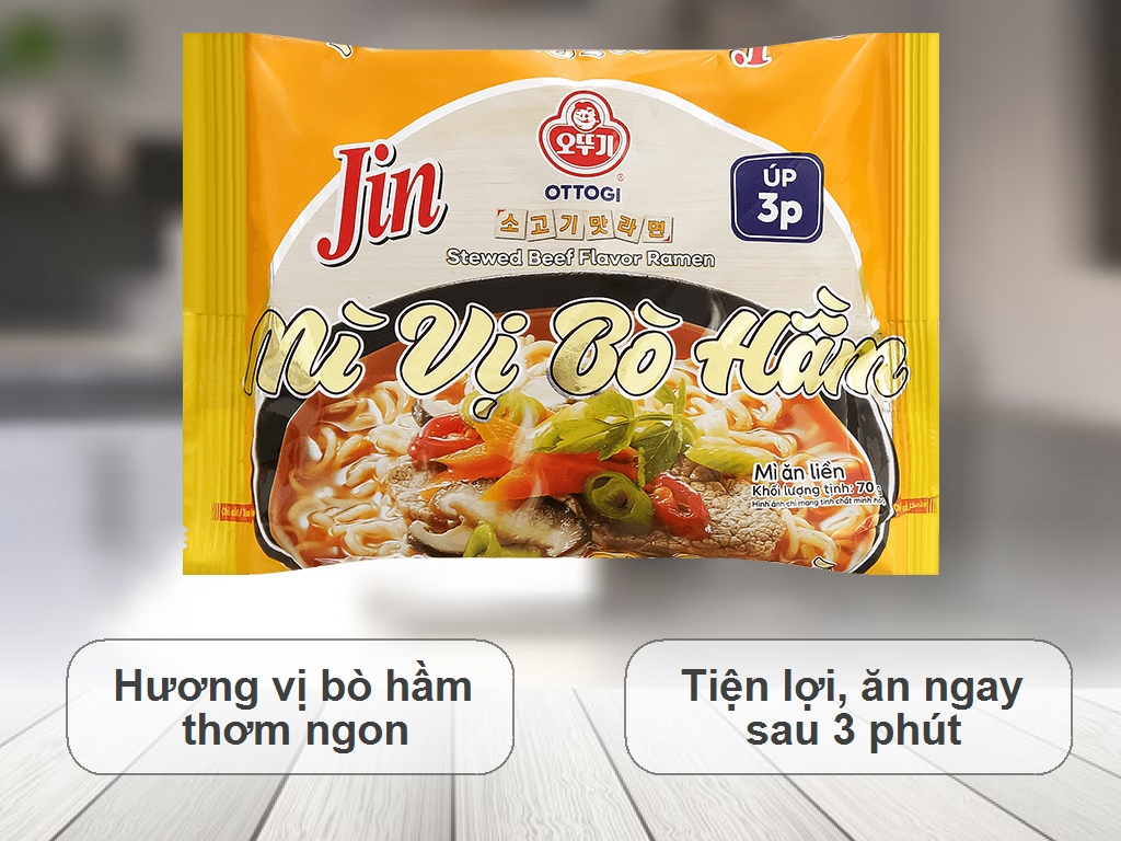 Thùng 30 gói mì Jin Ottogi bò hầm 70g tại Bách hóa XANH