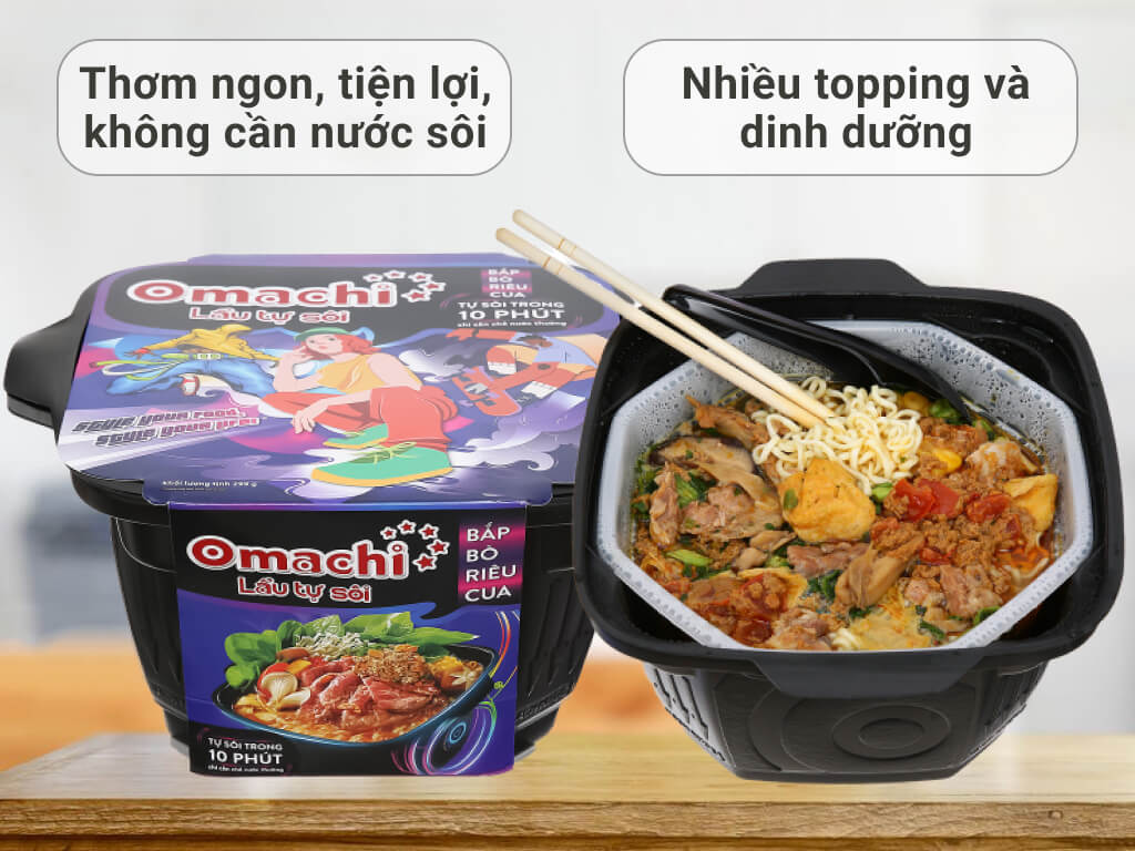 Lẩu tự sôi Omachi Bắp bò riêu cua 299g tại Bách hóa XANH