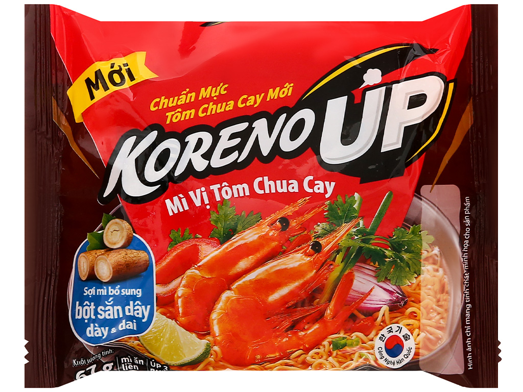 Mì Koreno Up tôm chua cay gói 67g tại Bách hóa XANH