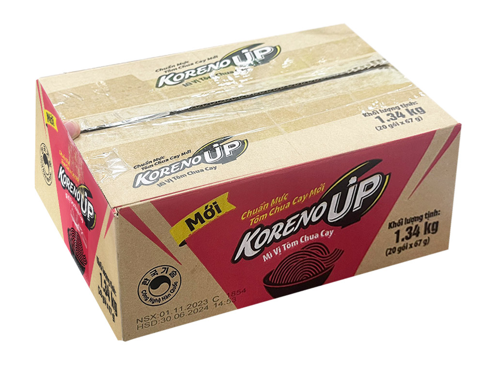 Thùng 20 gói mì Koreno Up tôm chua cay 67g tại Bách hóa XANH