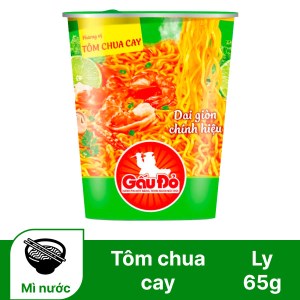Mì Gấu Đỏ tôm chua cay ly 65g tại Bách hóa XANH