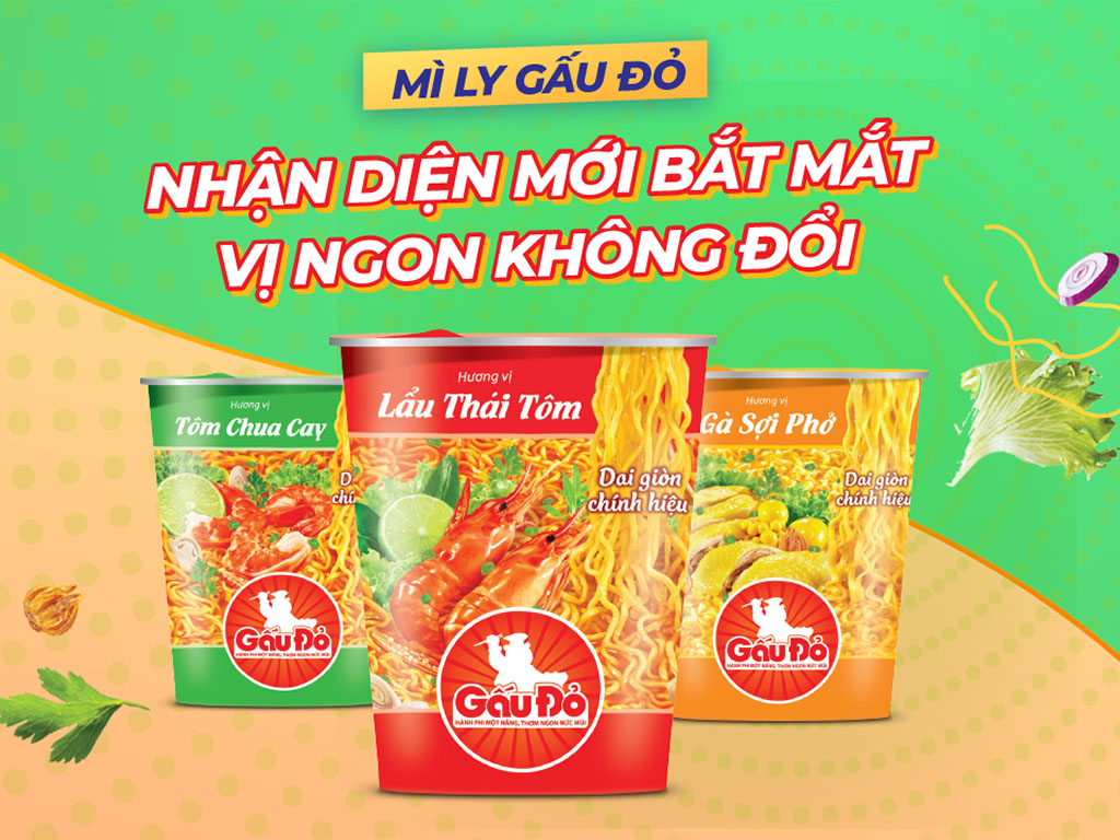 Thùng 24 ly mì Gấu Đỏ lẩu Thái tôm ly 65g tại Bách hóa XANH