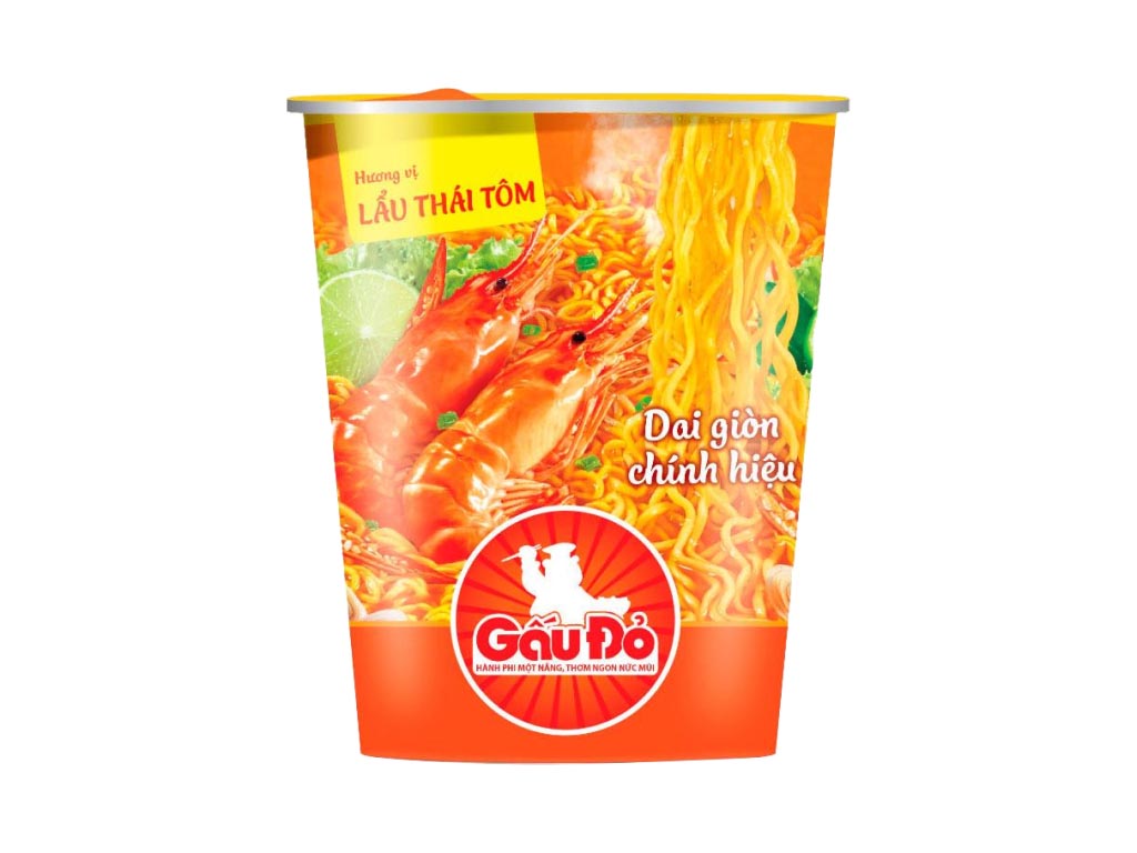 Thùng 24 ly mì Gấu Đỏ lẩu Thái tôm ly 65g tại Bách hóa XANH