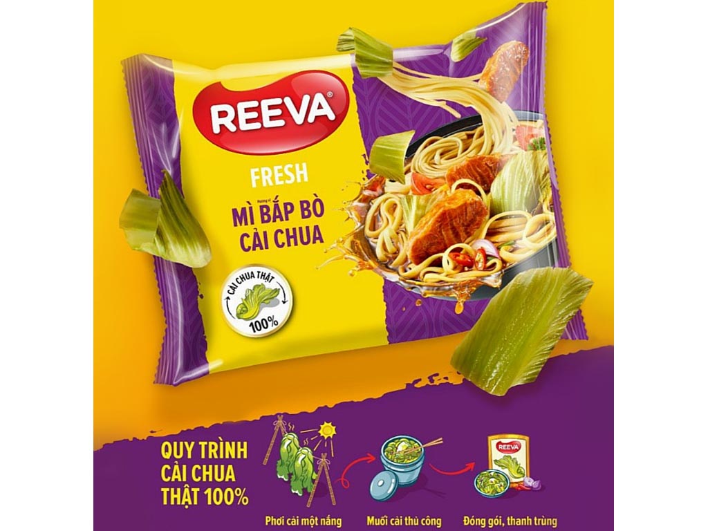 Mì nấu Reeva vị Bắp bò cải chua gói 85g tại Bách hóa XANH