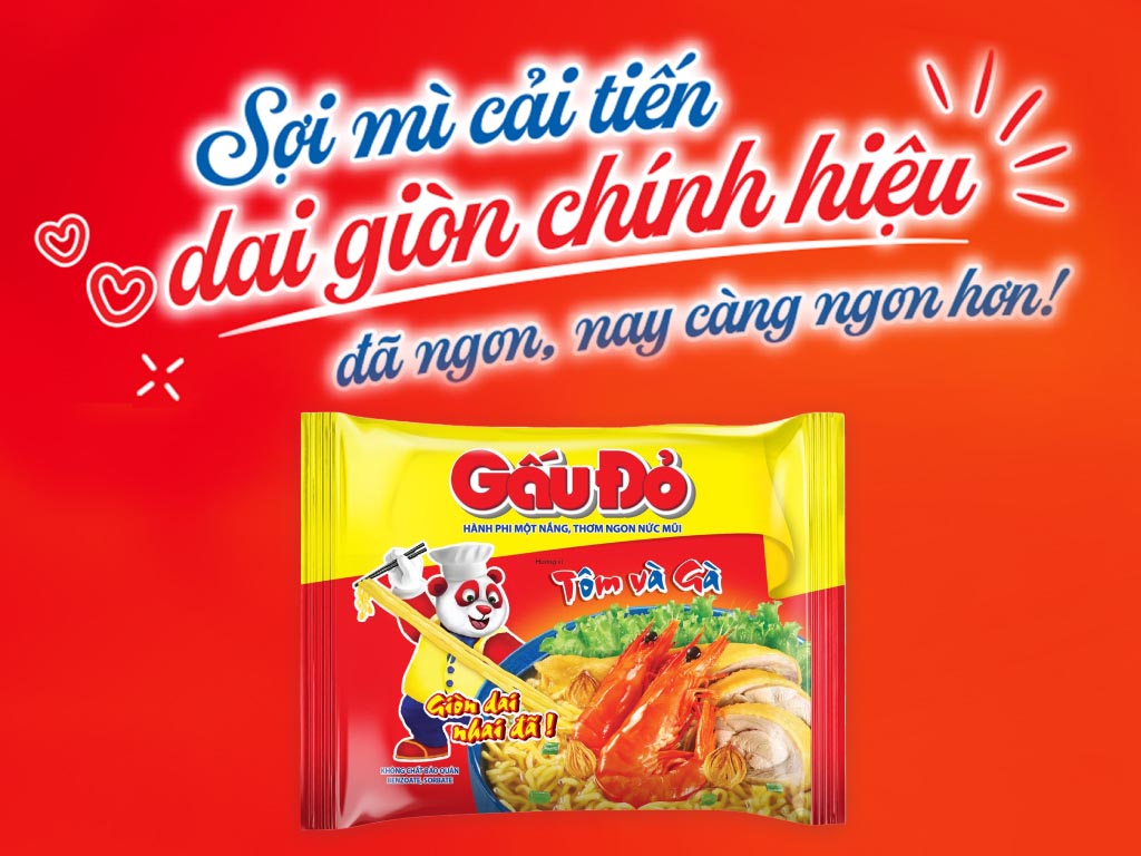 Mì Gấu Đỏ hương vị tôm gà gói 63g giá tốt tại Bách hoá XANH