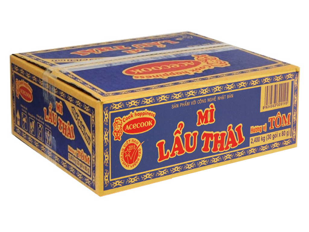 Thùng 30 gói mì Lẩu Thái tôm 80g giá tốt tại Bách hoá XANH