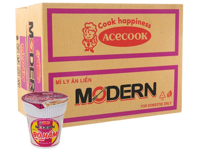 Thùng 24 ly mì Modern bò hầm 65g giá tốt tại Bách hoá XANH