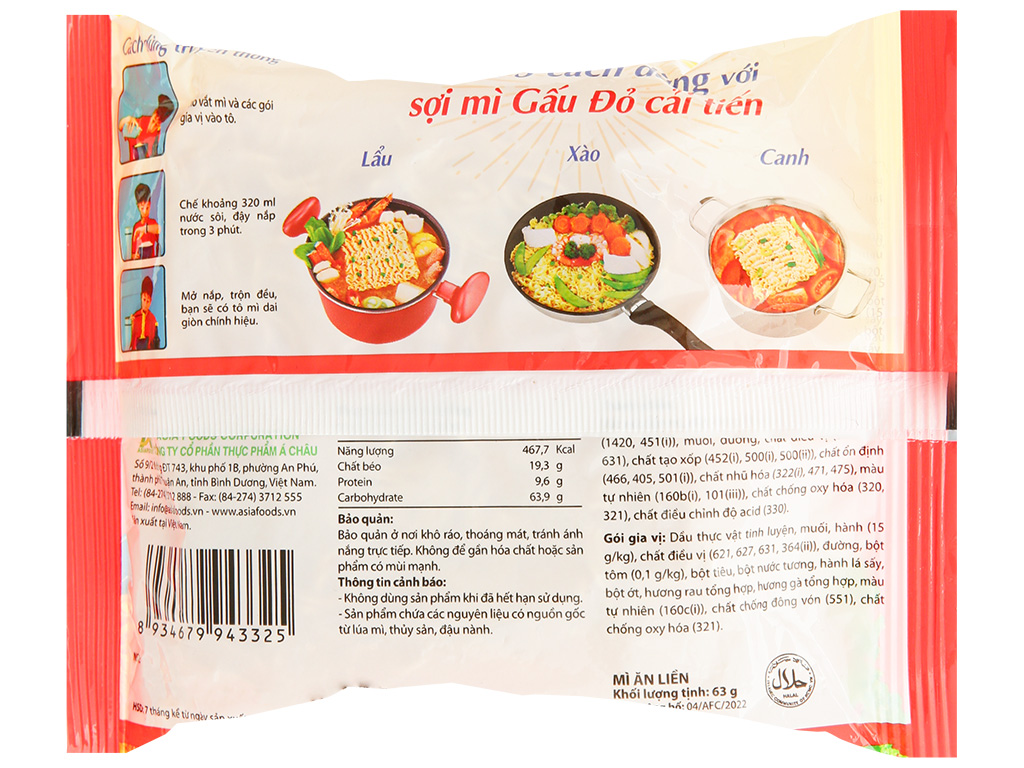 Thùng 30 gói mì Gấu Đỏ tôm gà 63g giá tốt tại Bách hoá XANH