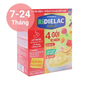 Bột ăn dặm Ridielac Gold 4 gói vị mặn 200g tại Bách hoá XANH