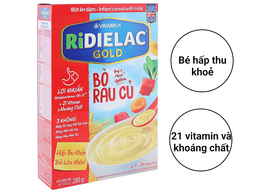 Bột ăn dặm Ridielac bò rau củ 200g giá tốt tại Bách hoá XANH