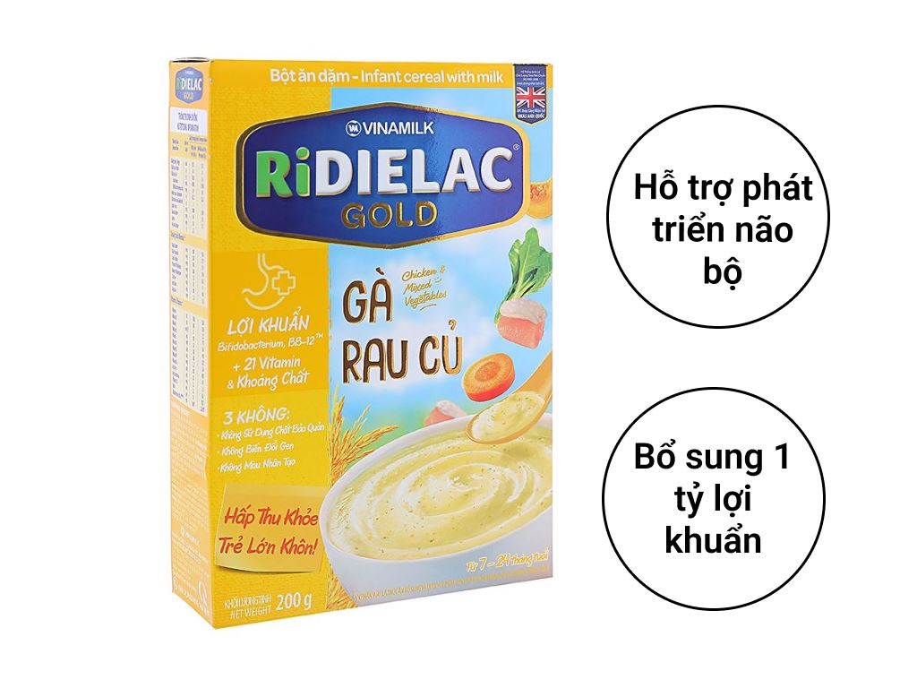 Bột ăn dặm Ridielac gà rau củ 200g giá tốt tại Bách hoá XANH
