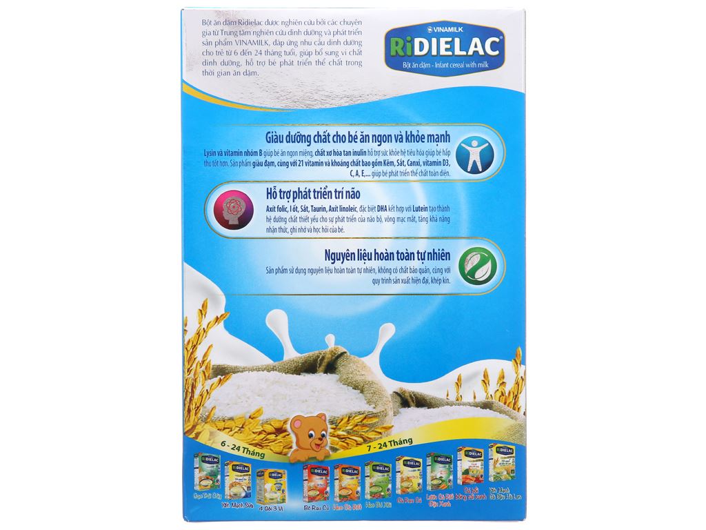 Bột ăn dặm gạo sữa Ridielac 200g giá tốt tại Bách hoá XANH