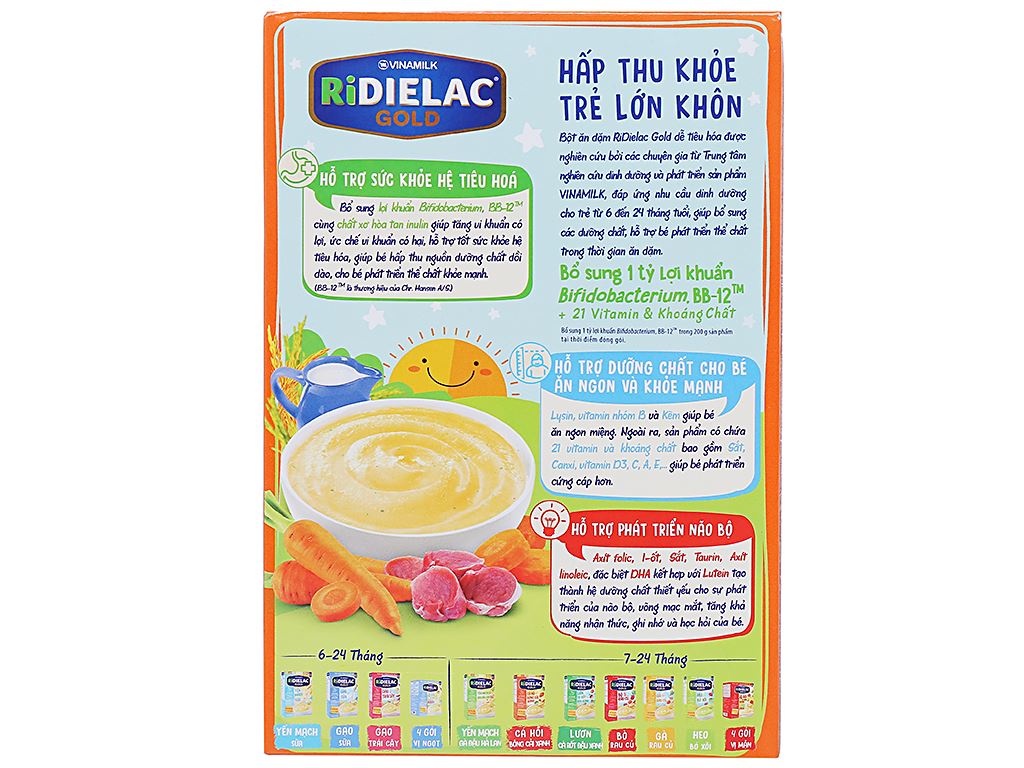 Bột ăn dặm heo cà rốt hộp 200g giá tốt tại Bách hoá XANH