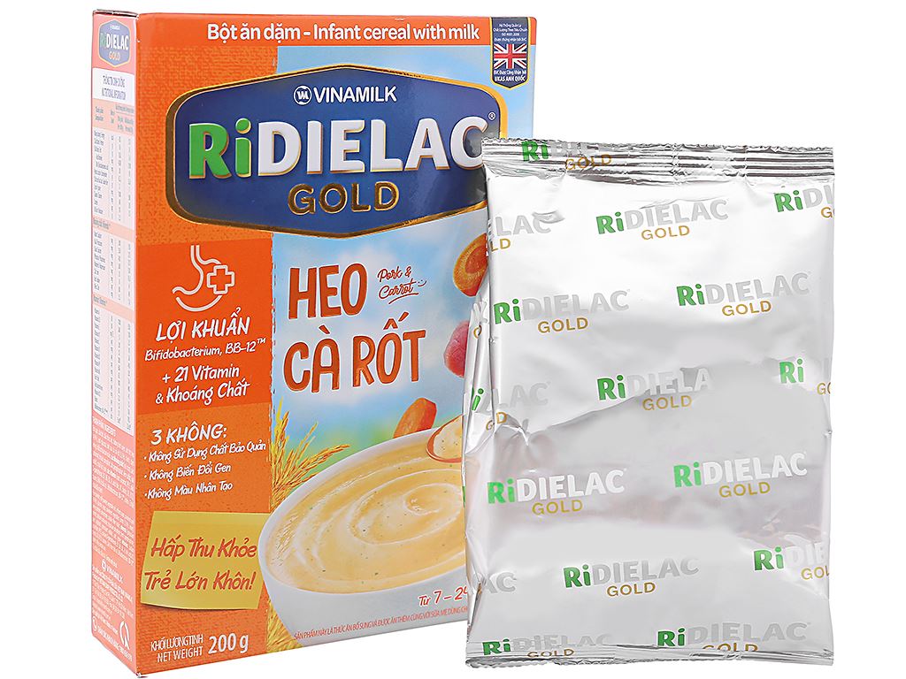 Bột ăn dặm heo cà rốt hộp 200g giá tốt tại Bách hoá XANH